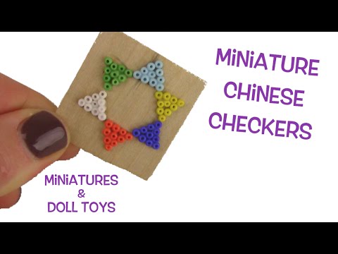 Miniature Board Game Chinese Checkers - perfect size for Dollhouse Barbie and Monster High Dolls!