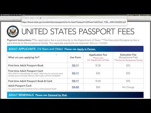 How to find the US Passport Fees online