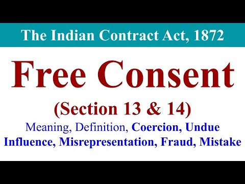 Free Consent Indian Contract Act; Free consent business law; free ...