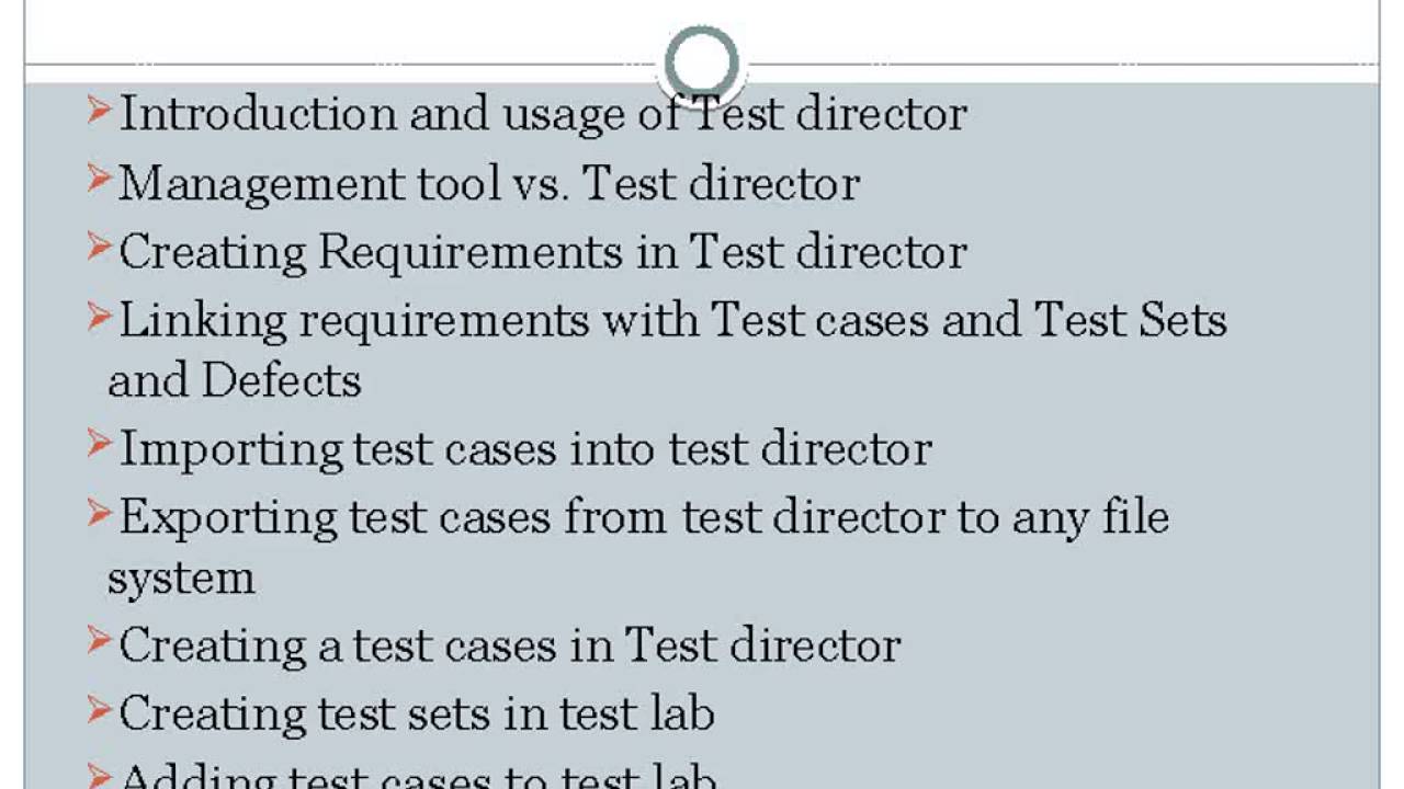 TEST Director Online Training