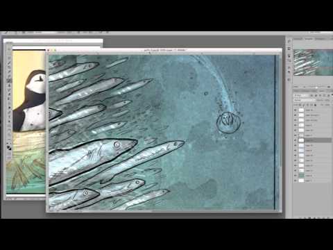 puffin time lapse painting, Ben Bishop.