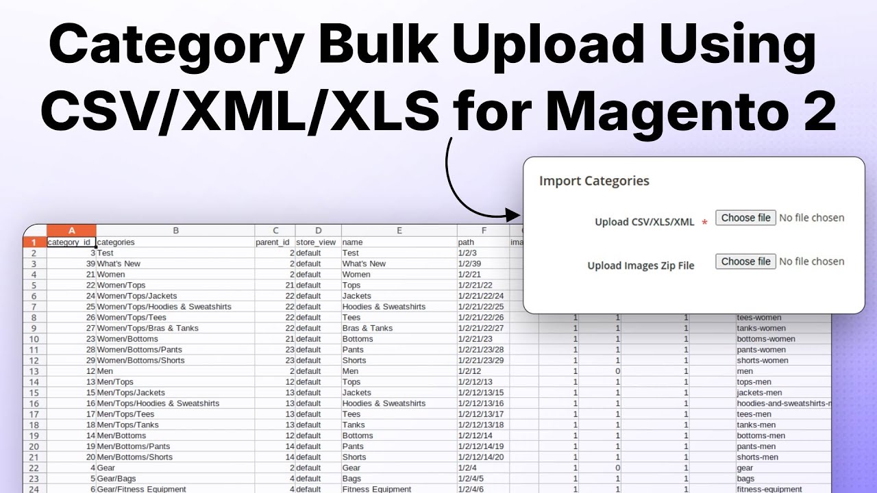 How to Bulk Upload Categories in Magento 2 Using CSV, XML, or XLS Files?