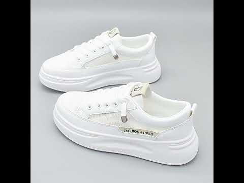 Zapatos Blancos Casuales De Suela Gruesa Para Mujer