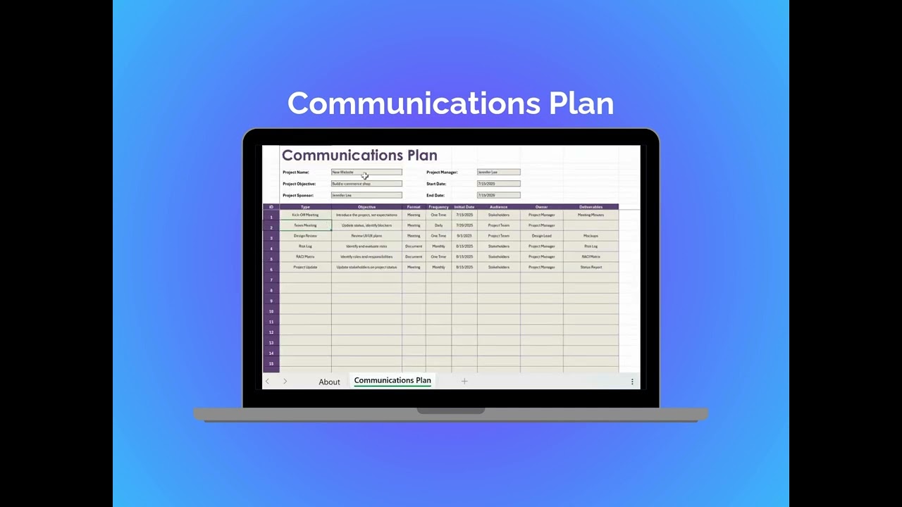 Communications Plan - Excel