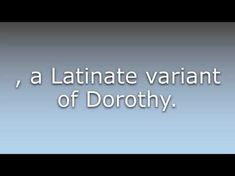 What does Dorothea mean?