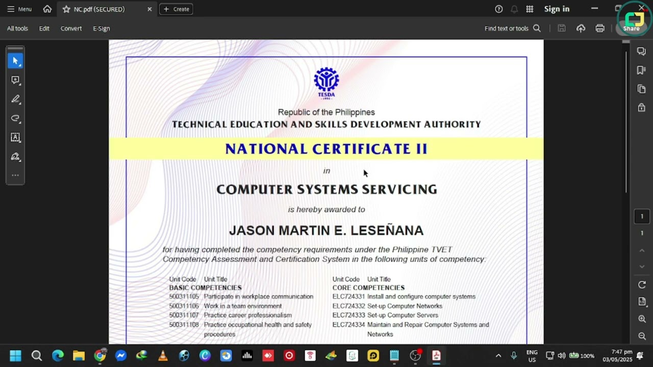 How to download Tesda Certificate