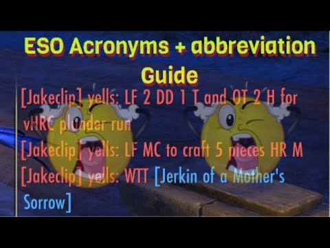 ESO Chat Acronyms + Abbreviation Lingo Guide