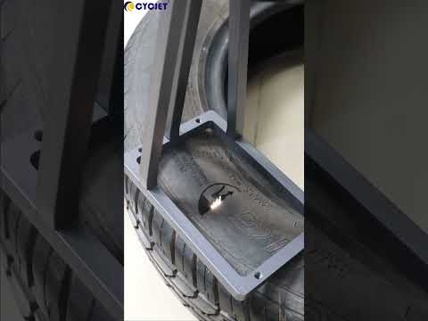 How to mark brand logo on tire by CYCJET New Type M20 Handheld Laser Engraving Machine
