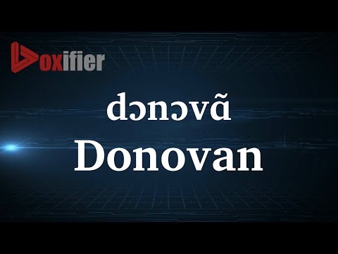How to Pronunce Donovan in French - Voxifier.com