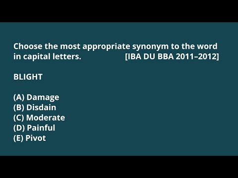 Synonym of Blight | IBA DU Admission 2011–2012