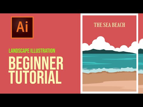 Minimal Travel Poster Landscape illustration Adobe Illustrator Tutorial for beginners