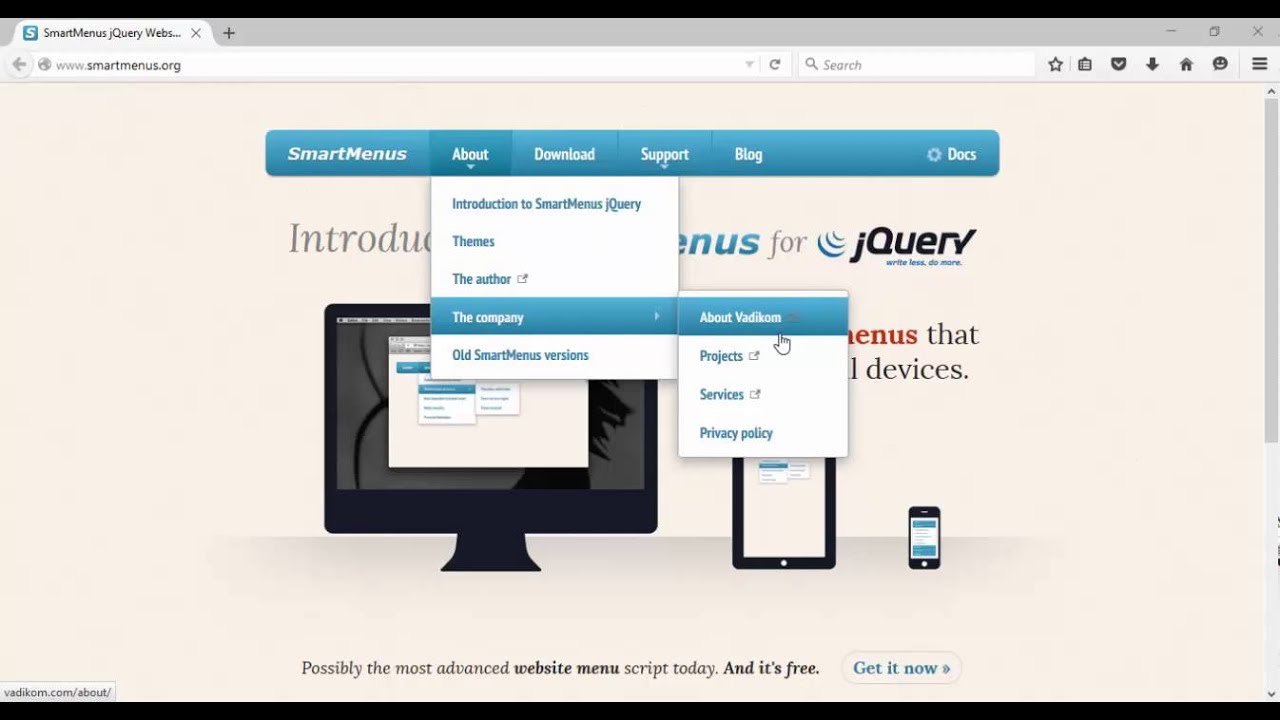 Responsive Navigation using a Jquery Plug-in