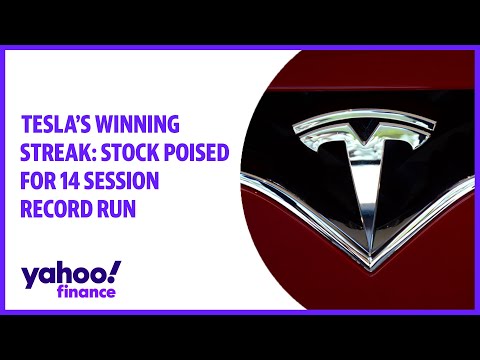 Tesla stock set to extend win streak to 13-straight sessions
