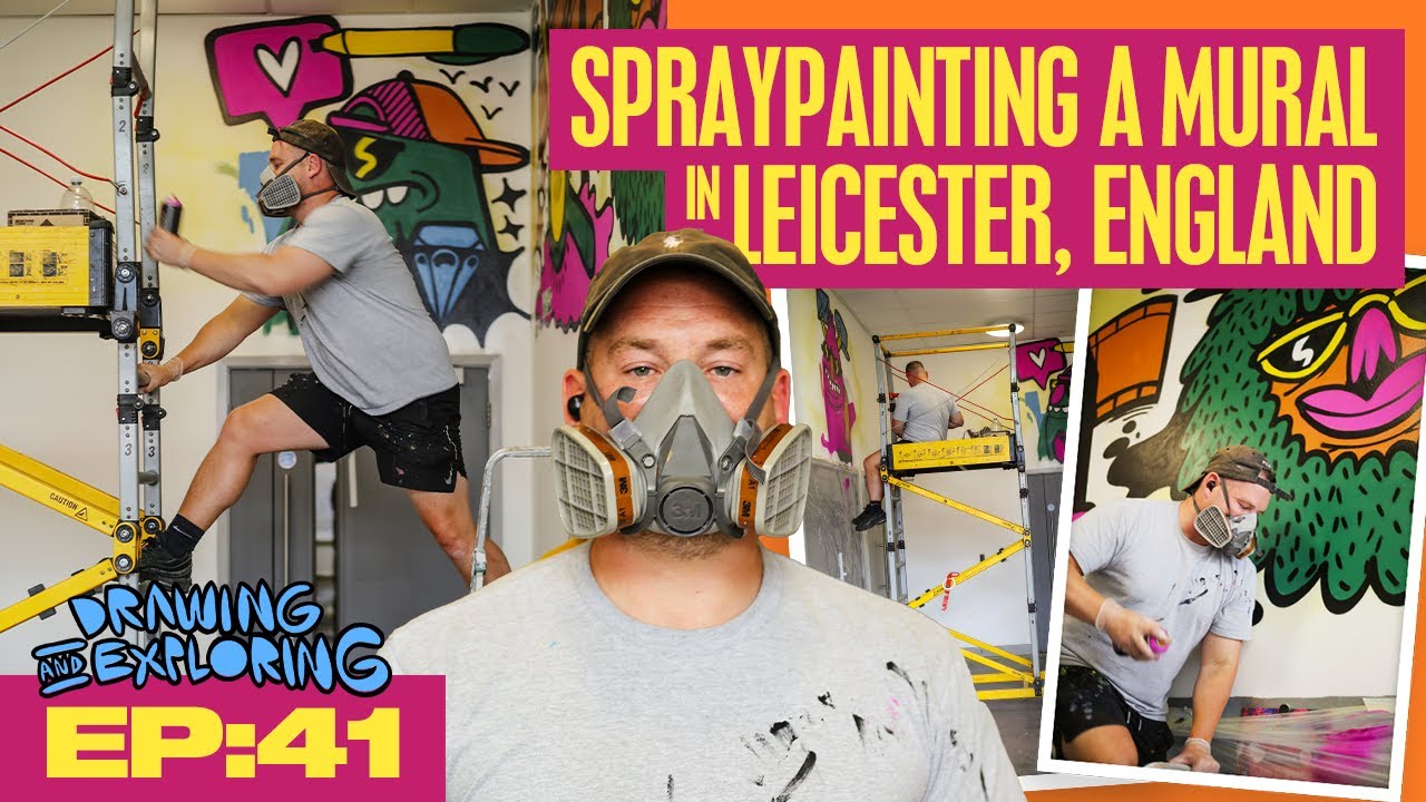 Back in Leicester to Paint a BIG Mural for a Corporate Client