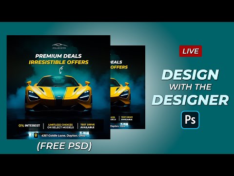 LIVE: DESIGN WITH THE DESIGNER | FREE PSD FILE | 28th June 2025