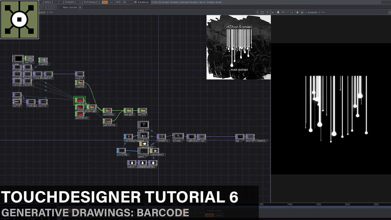 TouchDesigner Tutorial 6 - Generative Drawings: Barcode