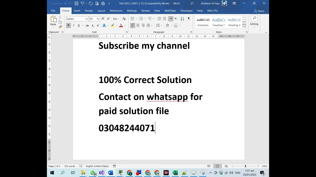 CS401 Assignment 2 Solution Fall 2022, CS401 Assignment 2 solution 2022, CS401 assig 2 solution 2023