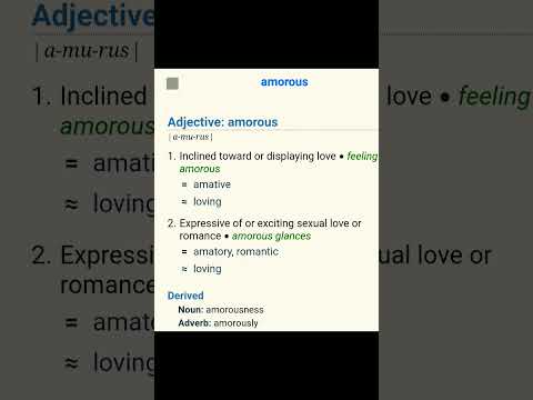 "Amorous" word meaning. Improve your vocabulary.