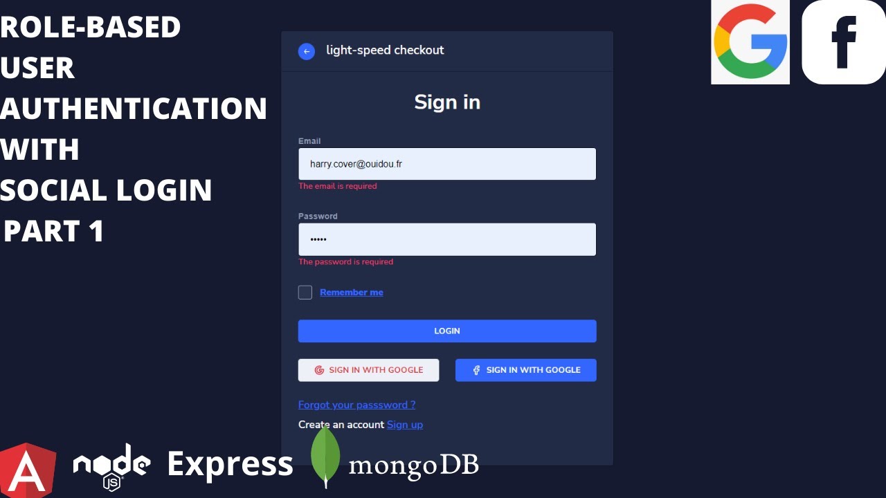 Mastering User Authentication in Angular with Node.js, MongoDB, & Express with Social Login - part 1