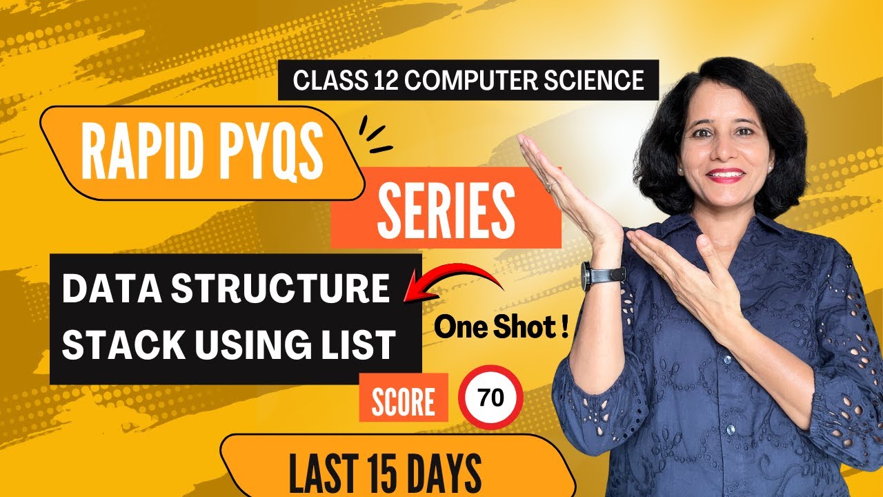 Data Structure STACK | QUESTIONS | PYQs | Class 12 Computer Science