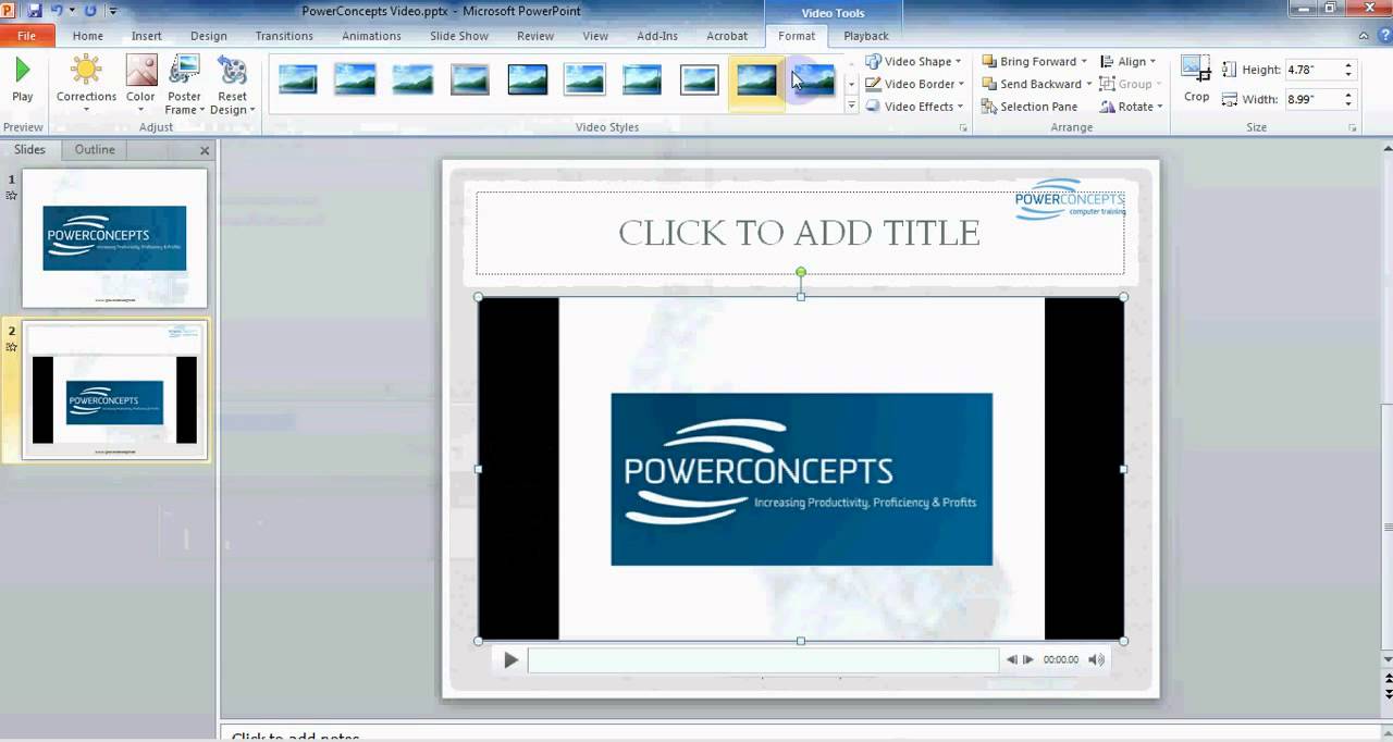 MS PowerPoint 2010 - Insert a Video into a Presentation