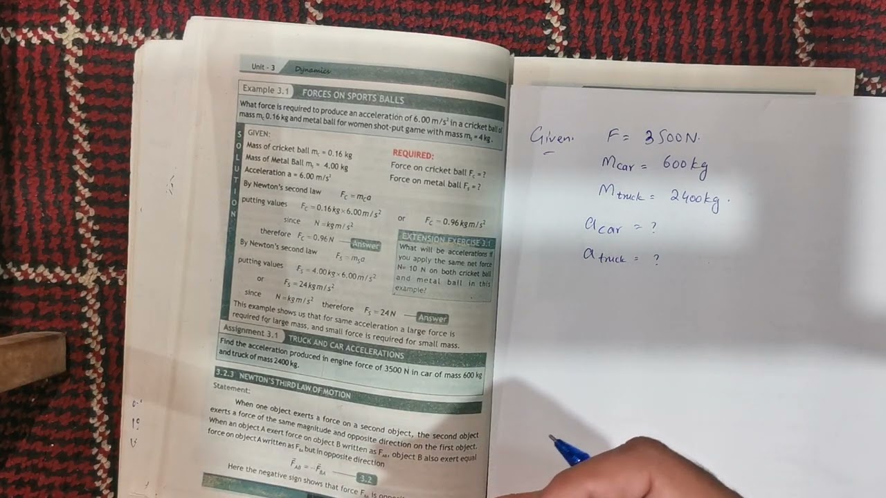 Assignment 3.1 Solved Truck and Car Accelerations _ Dynamics Unit 3 Physics Grade 9