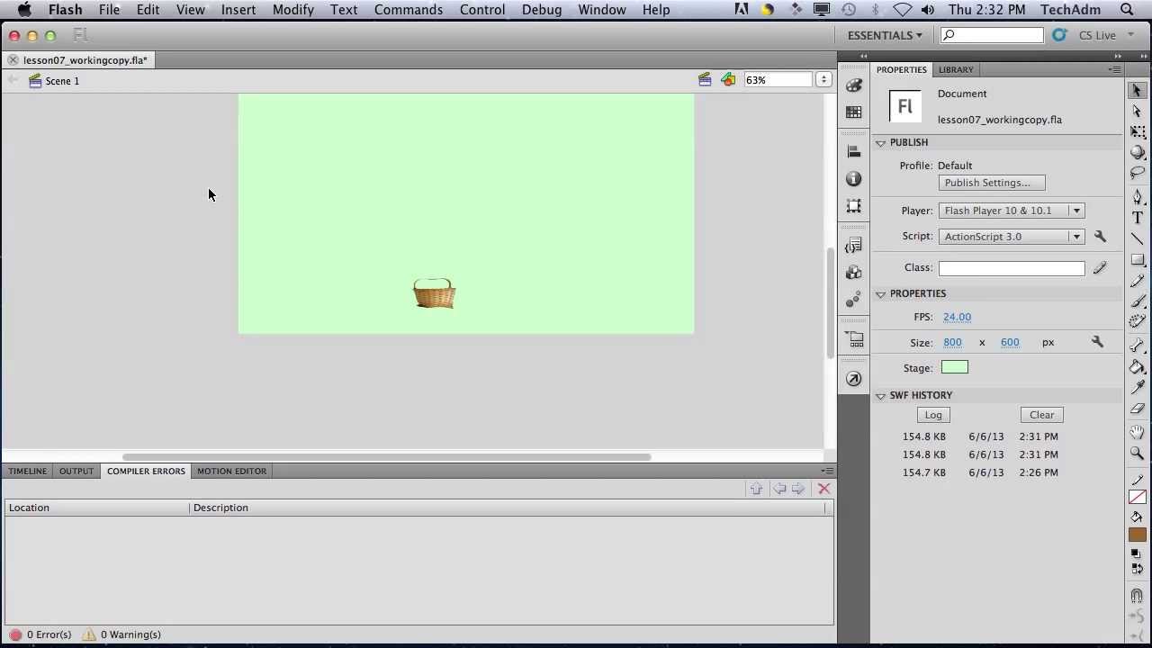ActionScript 3.0 Flash CS5/CS6 Classroom in a Book: Lesson 7 - Using Arrays and Loops