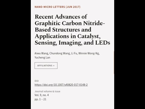 Recent Advances of Graphitic Carbon Nitride-Based Structures and Applications in Cata... | RTCL.TV