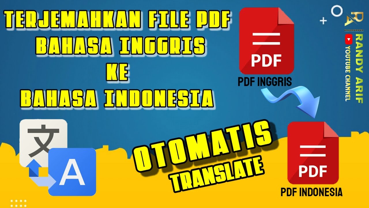 CARA OTOMATIS TERJEMAHKAN BAHASA INGGRIS KE BAHASA INDONESIA DALAM 1 FILE PDF
