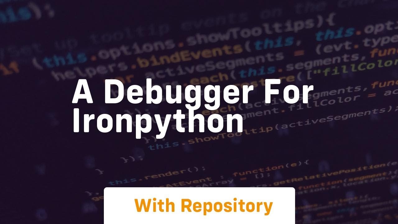 A debugger for IronPython