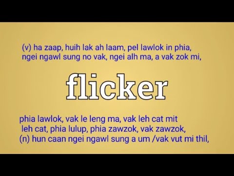flicker meaning in English Ngawn