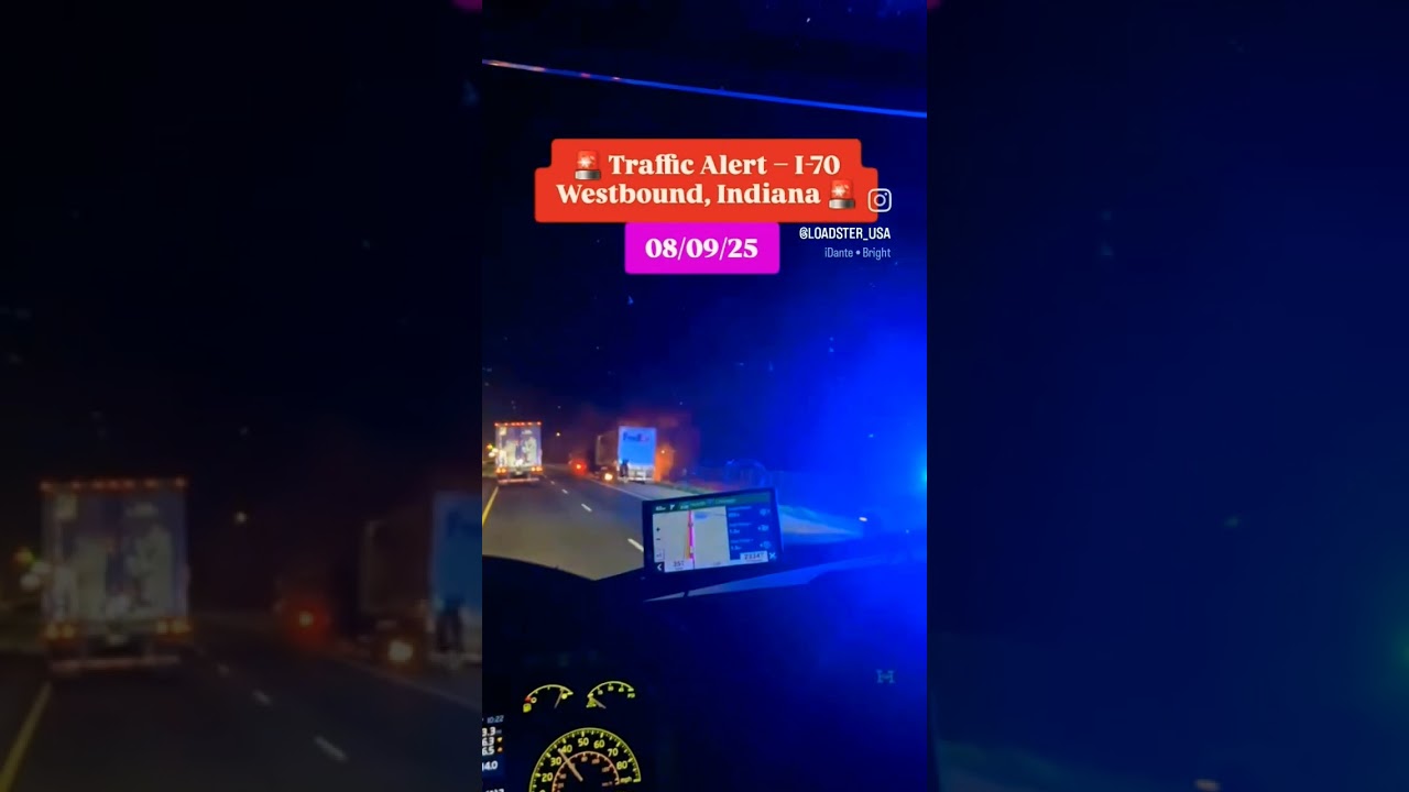 🚨 Traffic Alert – I-70 Westbound, Indiana 🚨