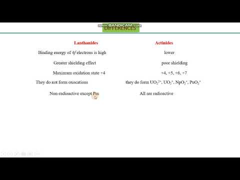 Lecture 14 Differences between Lanthanides and actenides
