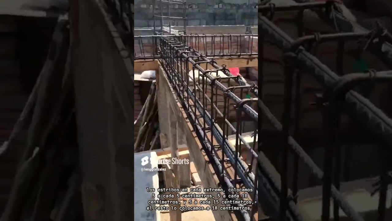 Armado de varillas para trabe de 4 metros #construction #asmr