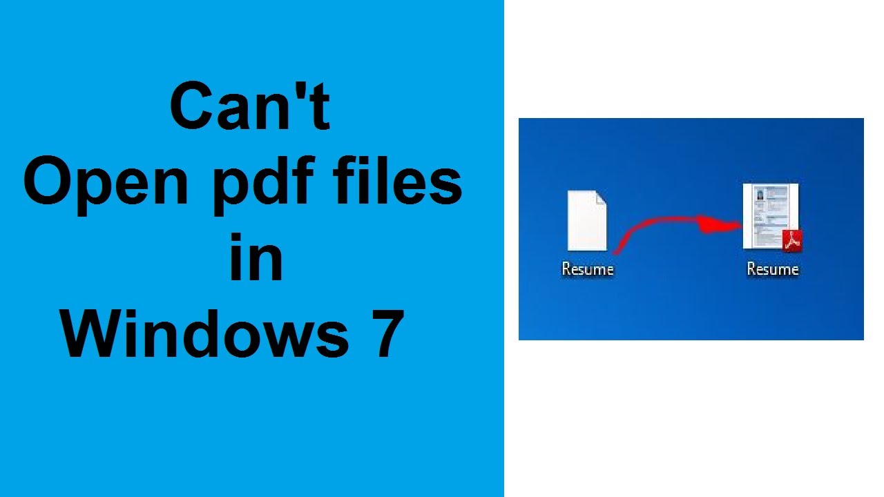 can't open pdf files in windows 7 - solved
