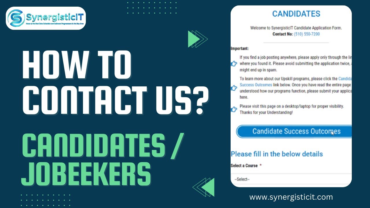 How to Contact us? - Candidates / Jobseekers | SynergisticIT