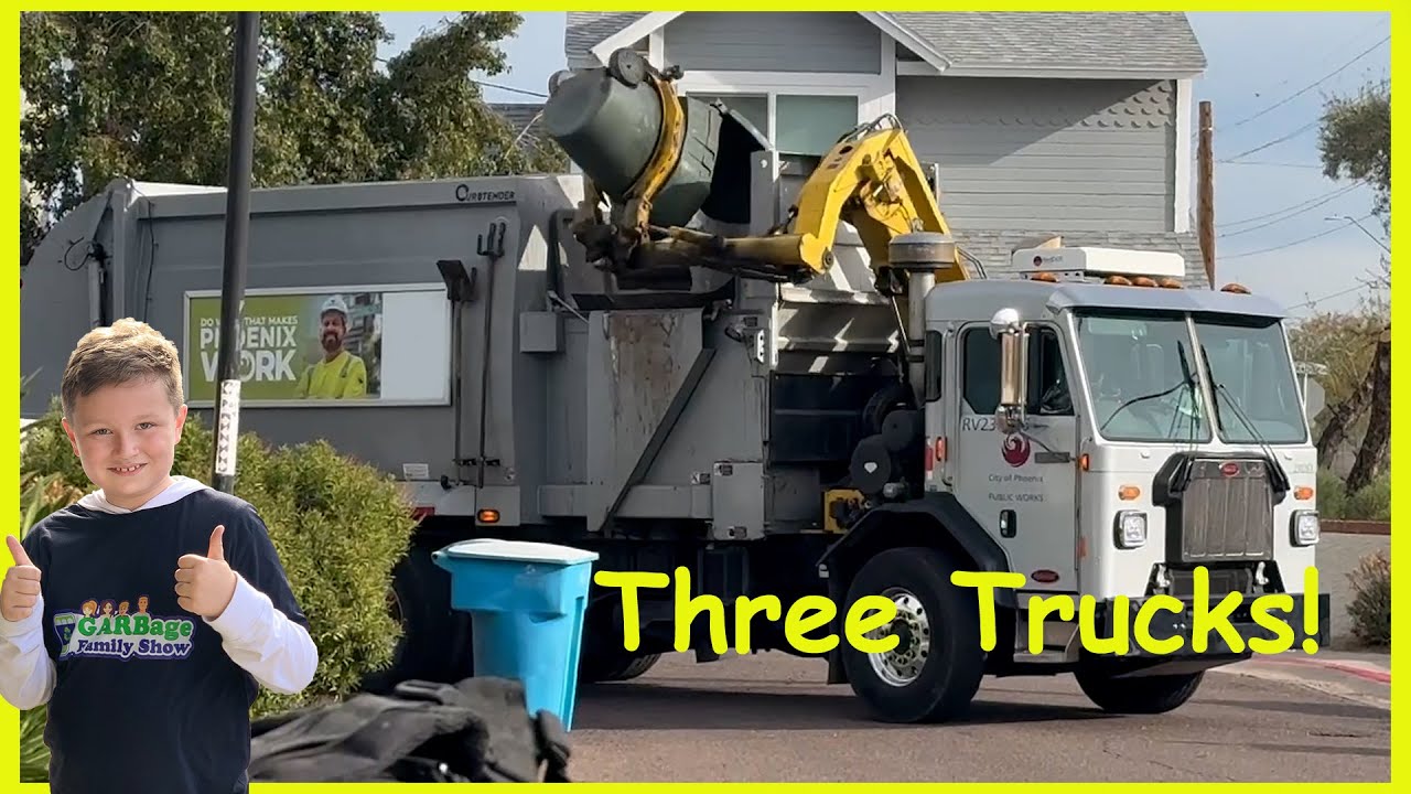 Follow THREE Garbage Trucks In Action!