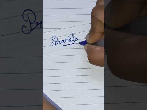 Cursive writing Writing P For Pramila | Pramila Name Status