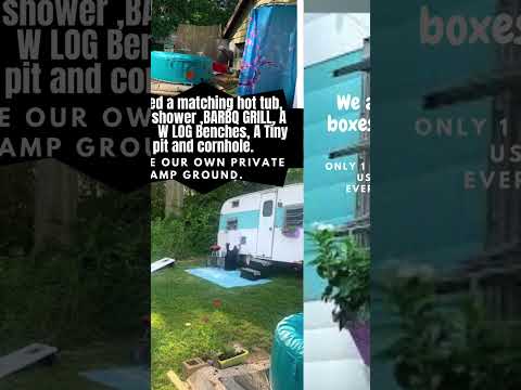 Our LITL GLAMPER ;1972 TagAlong Travel Trailer & BackYard OASIS😮#short