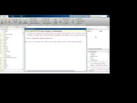 MATLAB How to change your working folder in MATLAB from C:\ to any other folder/directory