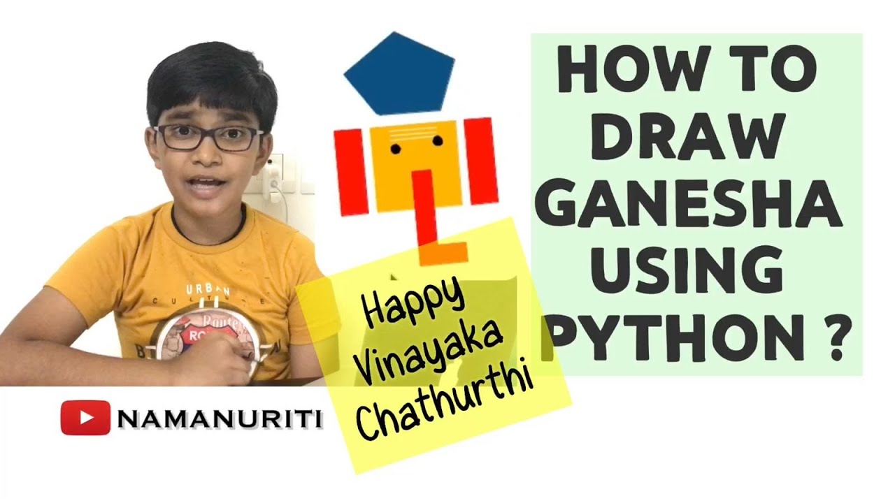 How to draw Lord Ganesh picture using python | Happy Ganesh Chaturthi | Learn Programming |