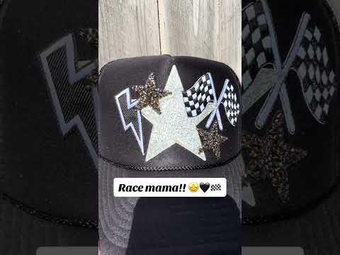 Race Mom Trucker Hats with Patches! #truckerhats #patches #heatpress #fok