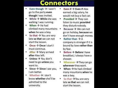Connectors With Examples - English Grammar
