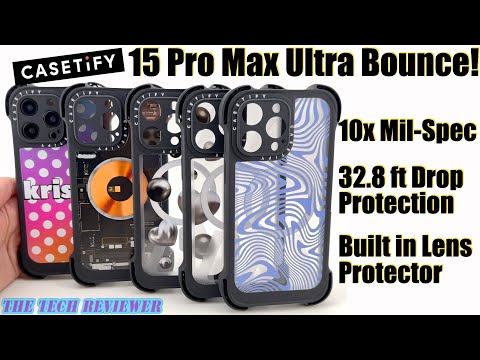CASETiFY iPhone 15 Pro Max Ultra Bounce: 32.8 ft drop protection…10x military grade! Super Tough!