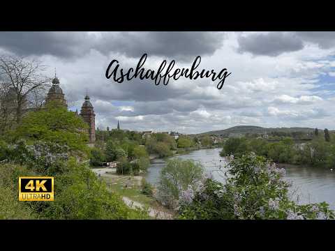 Aschaffenburg, Germany - Walking Tour around the Picturesque Town - 4K 60 fps