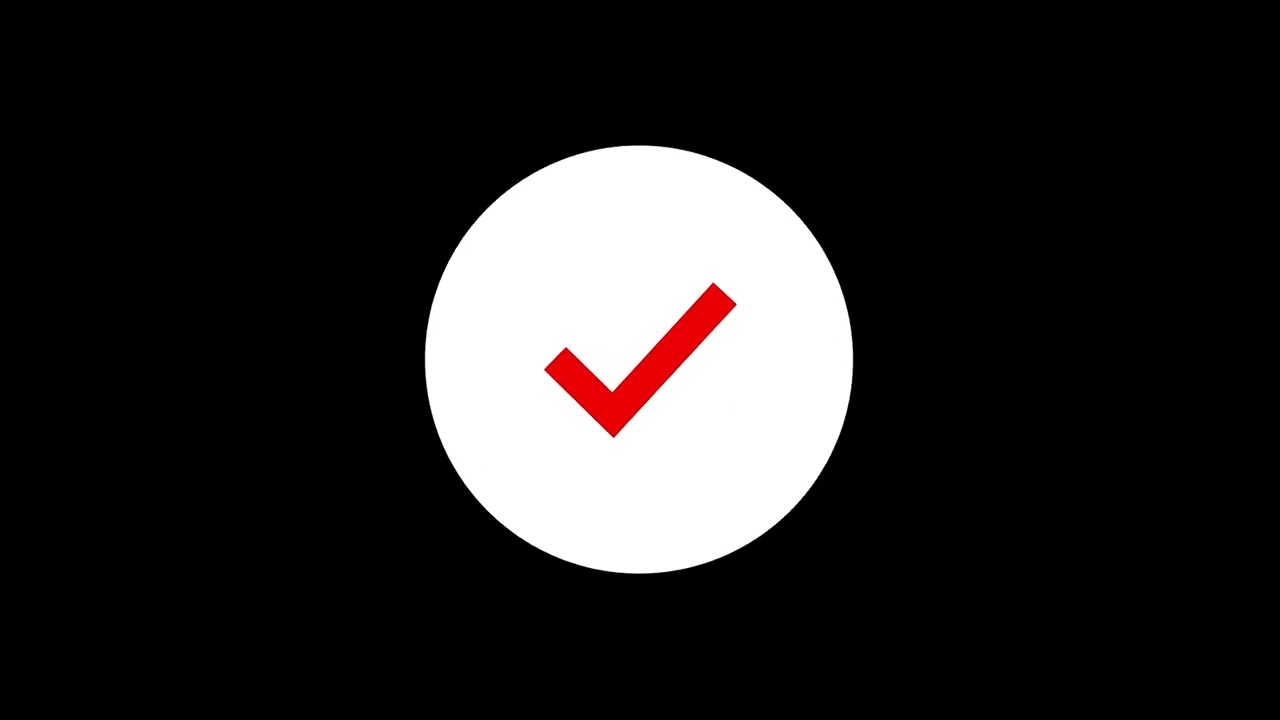 Premium Animated Red Checkmark in White Circle | Buy Tick Mark Graphic for Video