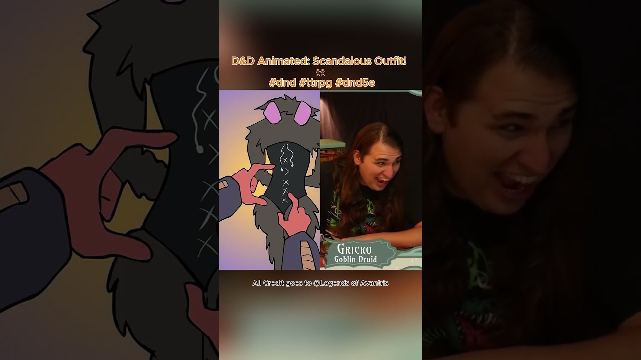 D&D Animated Side by Side: Scandalous Outfit! 👯‍♀️ #dnd #ttrpg #dnd5e