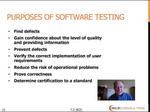 Software Testing Training - The Purposes of Software Testing