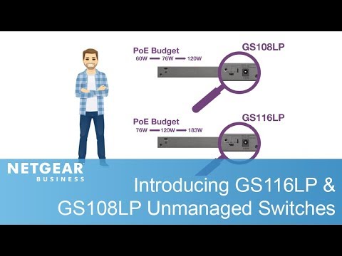 NETGEAR GS116LP FlexPoE 16-Port Unmanaged GbE PoE+ Access Switch