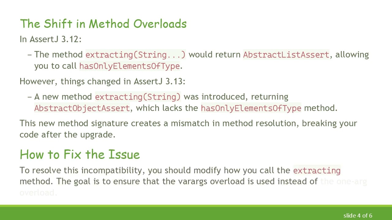 How to Fix the hasOnlyElementsOfType Issue in AssertJ 3.16.1